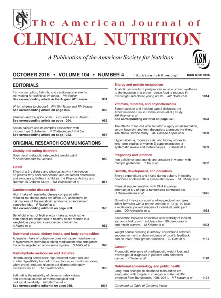 AJCN Supplements - American Society for Nutrition